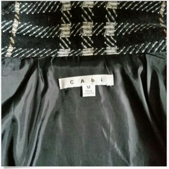 CAbi | Jackets & Coats | Cabi 57 Grid Moto Vest Black Plaid Euc | Poshmark